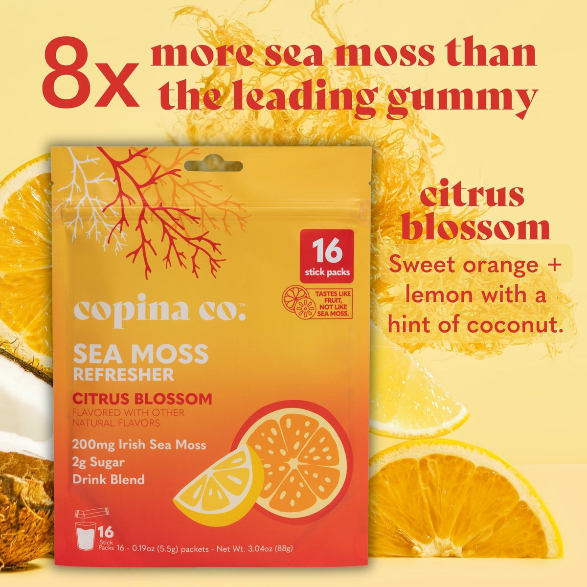 Citrus Blossom Sea Moss: 16 Servings Refreshing Blend