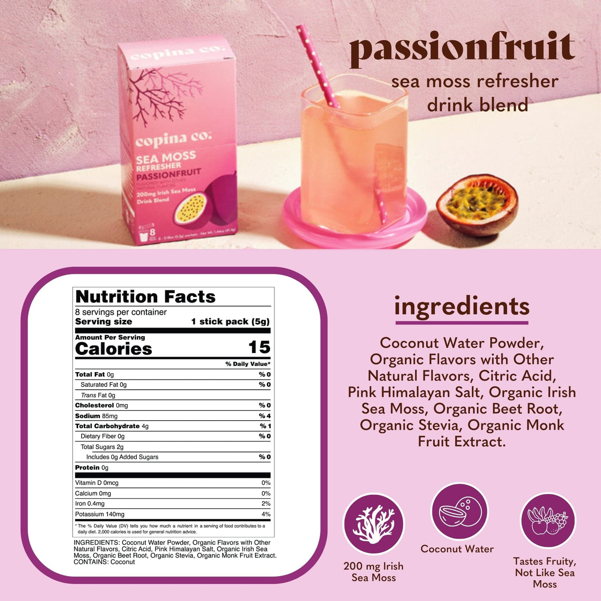 Passionfruit Sea Moss Refresher: Energize with Natural Goodness